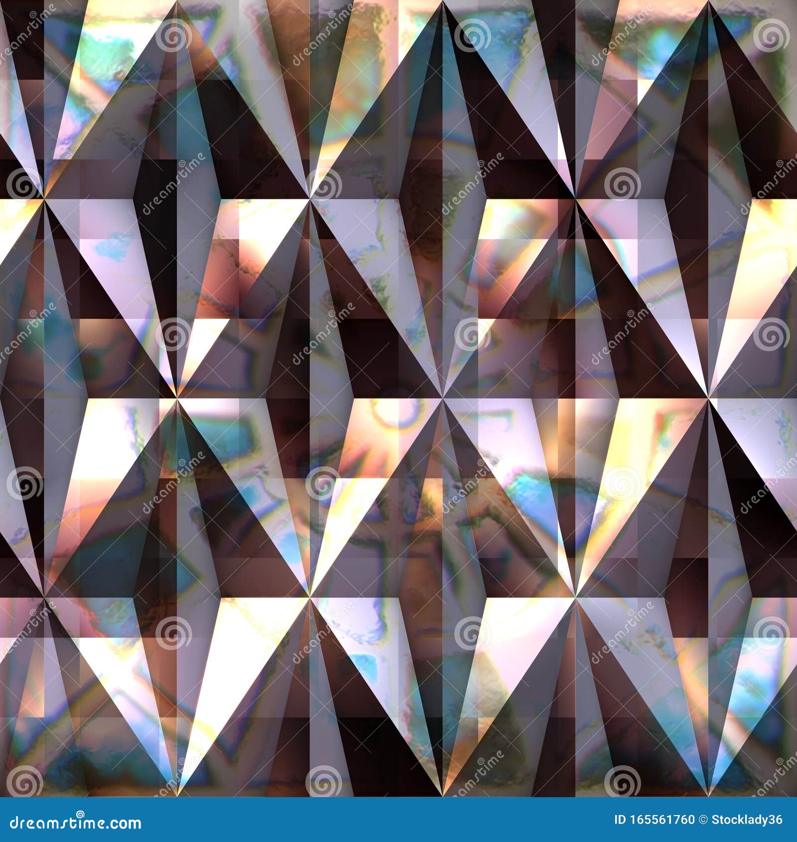 3D Abstract Geometric Artwork Seamless Tile Stock Illustration ...