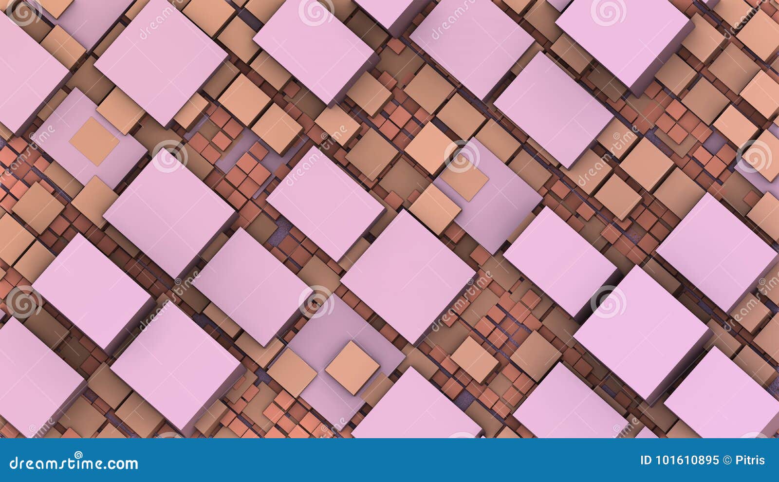 3D Abstract Geometric Cubes and Rectangles Stock Illustration ...
