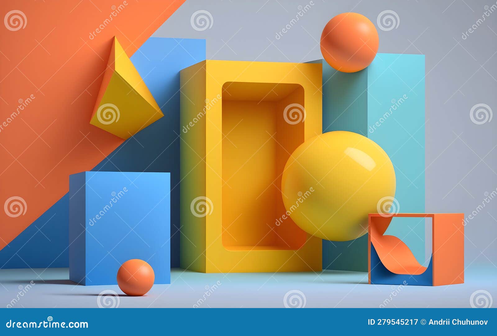3d Abstract Geometric Forms. Minimal Scene with Geometrical Forms Stock ...
