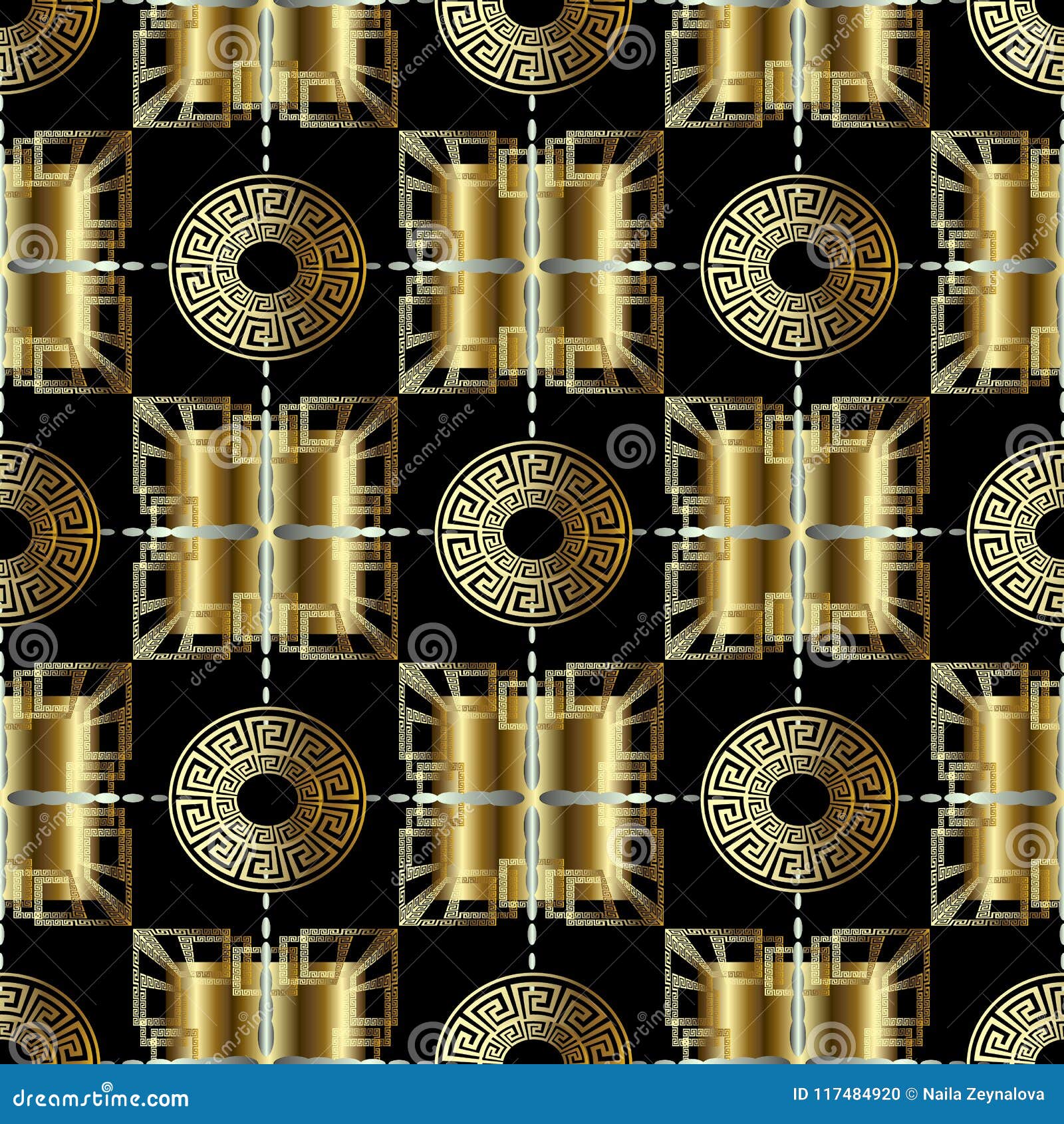 3d Abstract Geometric Gold Greek Seamless Pattern. Ornnate Geometrical ... 3d Abstract Geometric Gold Greek Seamless Pattern. Ornnate Geometrical ...