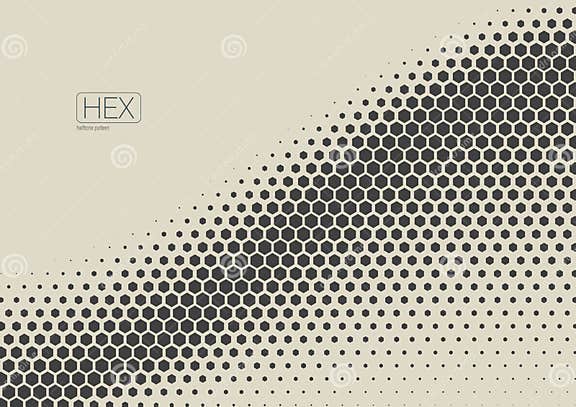 2D Abstract Geometric Wave Hex Halftone Pattern Stock Illustration ...