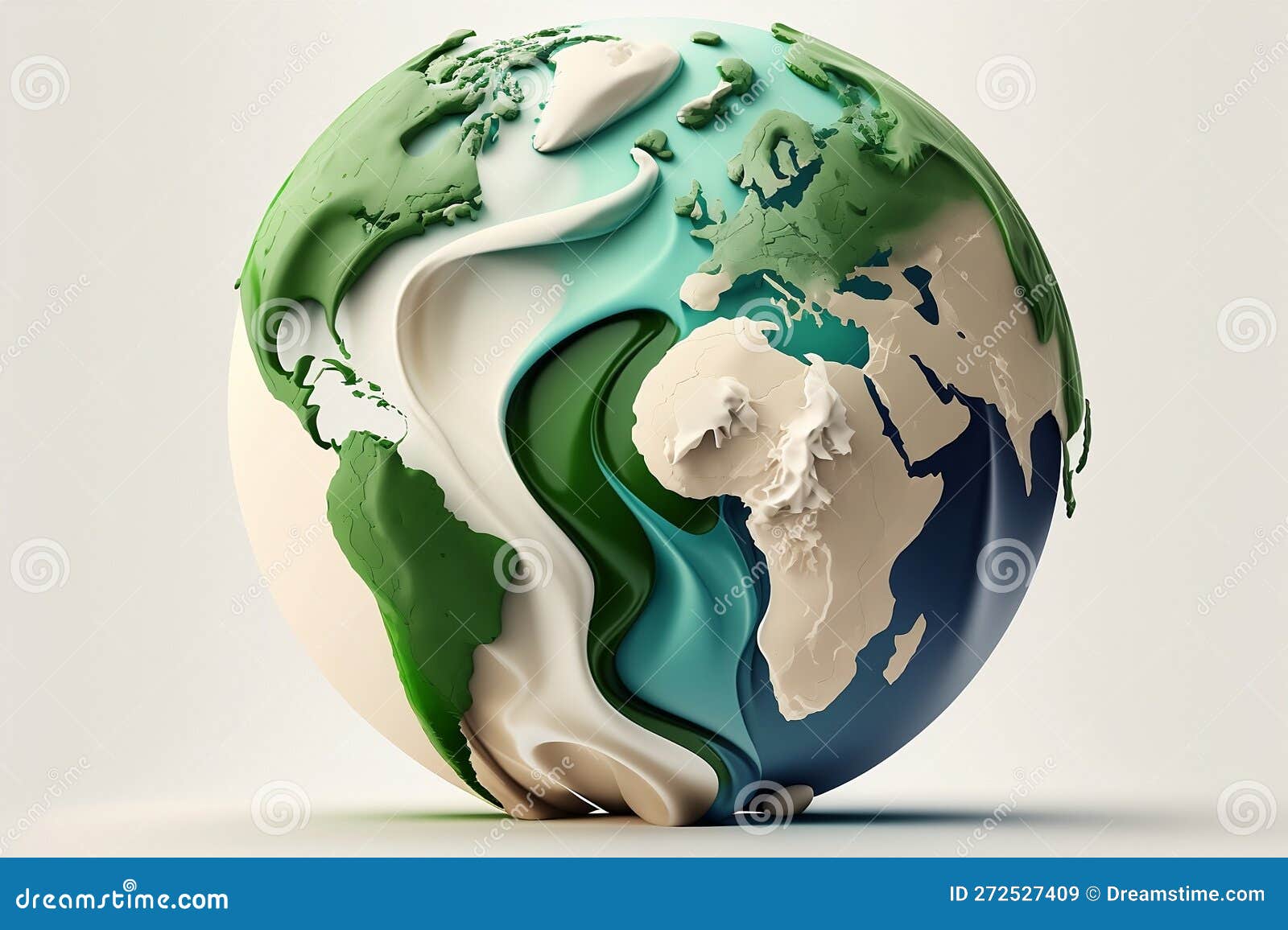 3d Abstract Globe Map Isolated on White Background. World Earth Day ...