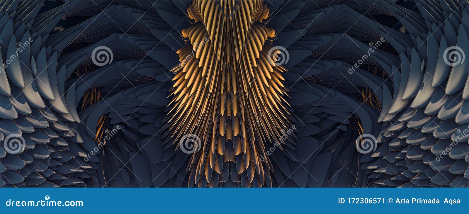 3d Abstract Golden Eagle Wings Background Stock Illustration ...