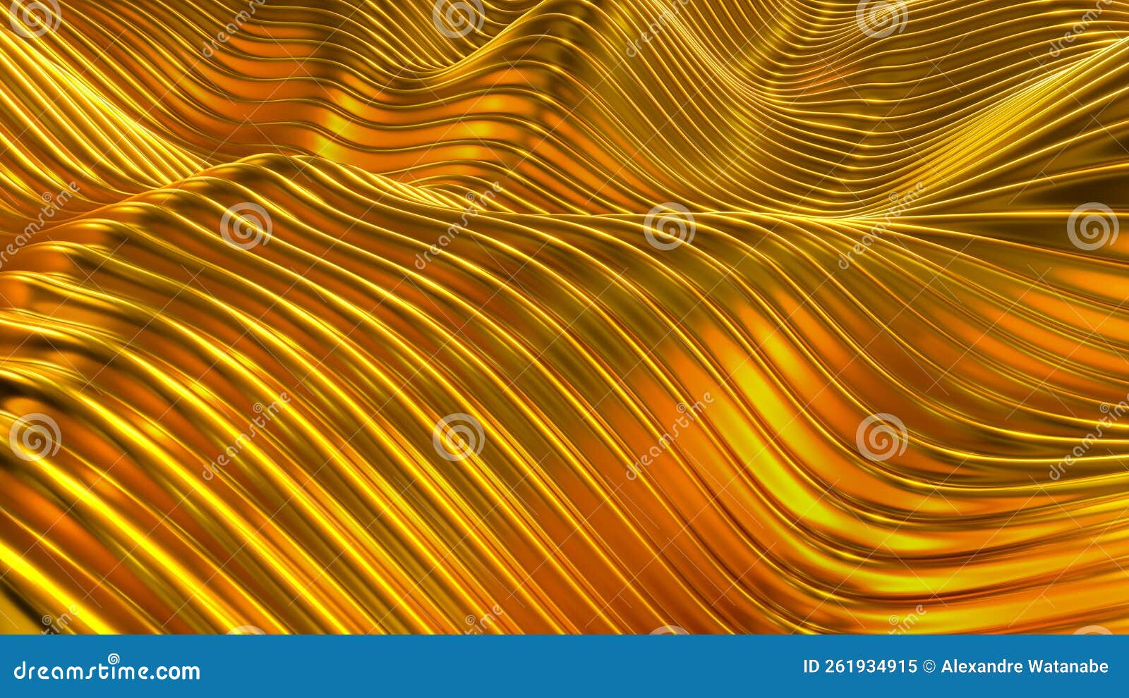 3D Abstract Golden Wave Background Stock Illustration - Illustration of ...