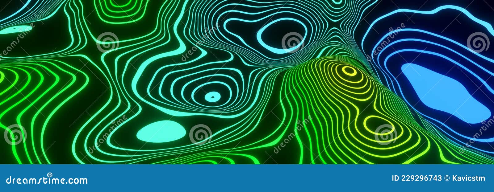 3D Abstract Gradient Topographic Contour Lines Stock Illustration ...