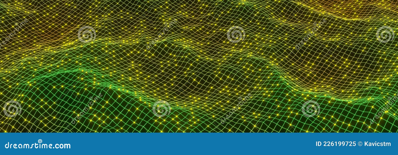 3D Abstract Gradient Topographic Grid Terrain Stock Illustration ...