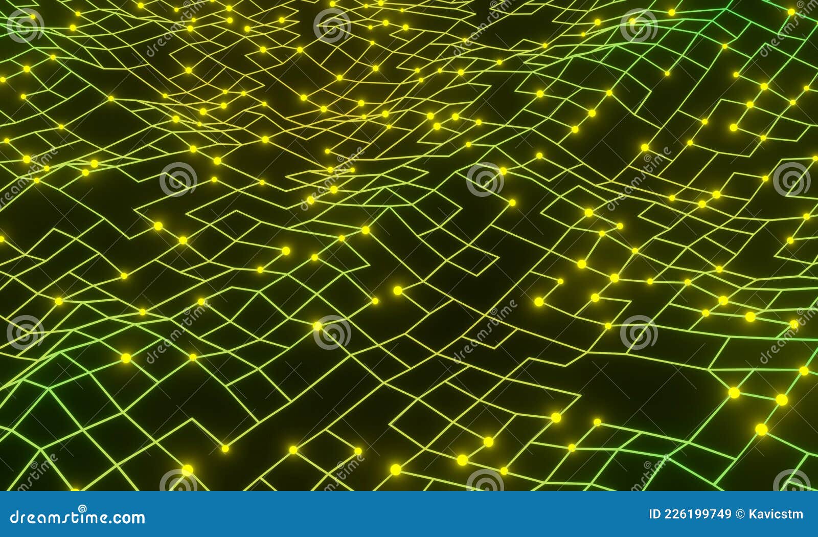 3D Abstract Gradient Topographic Grid Terrain Stock Illustration ...