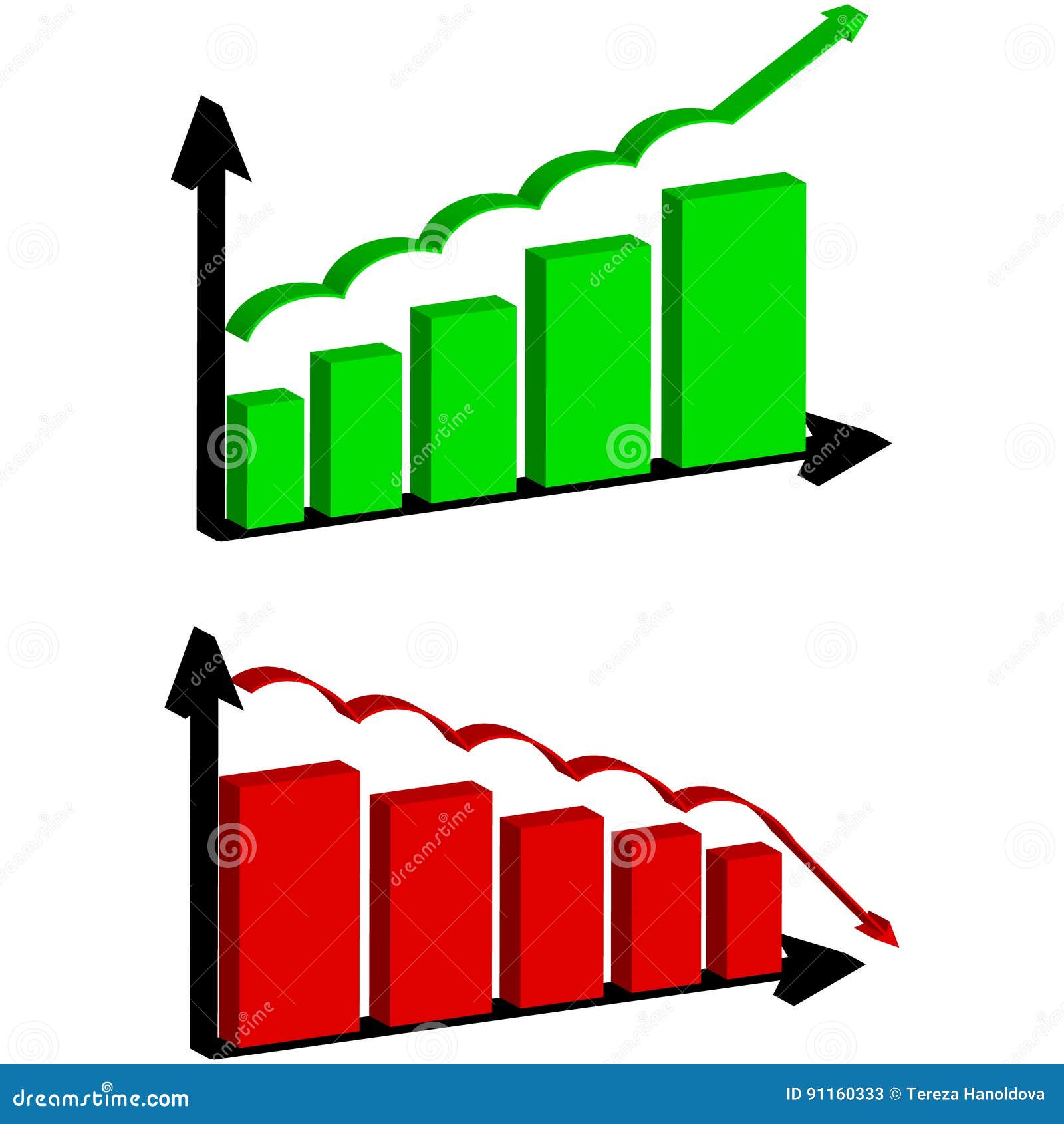 3D Abstract Graph on White Background Stock Vector - Illustration of ...