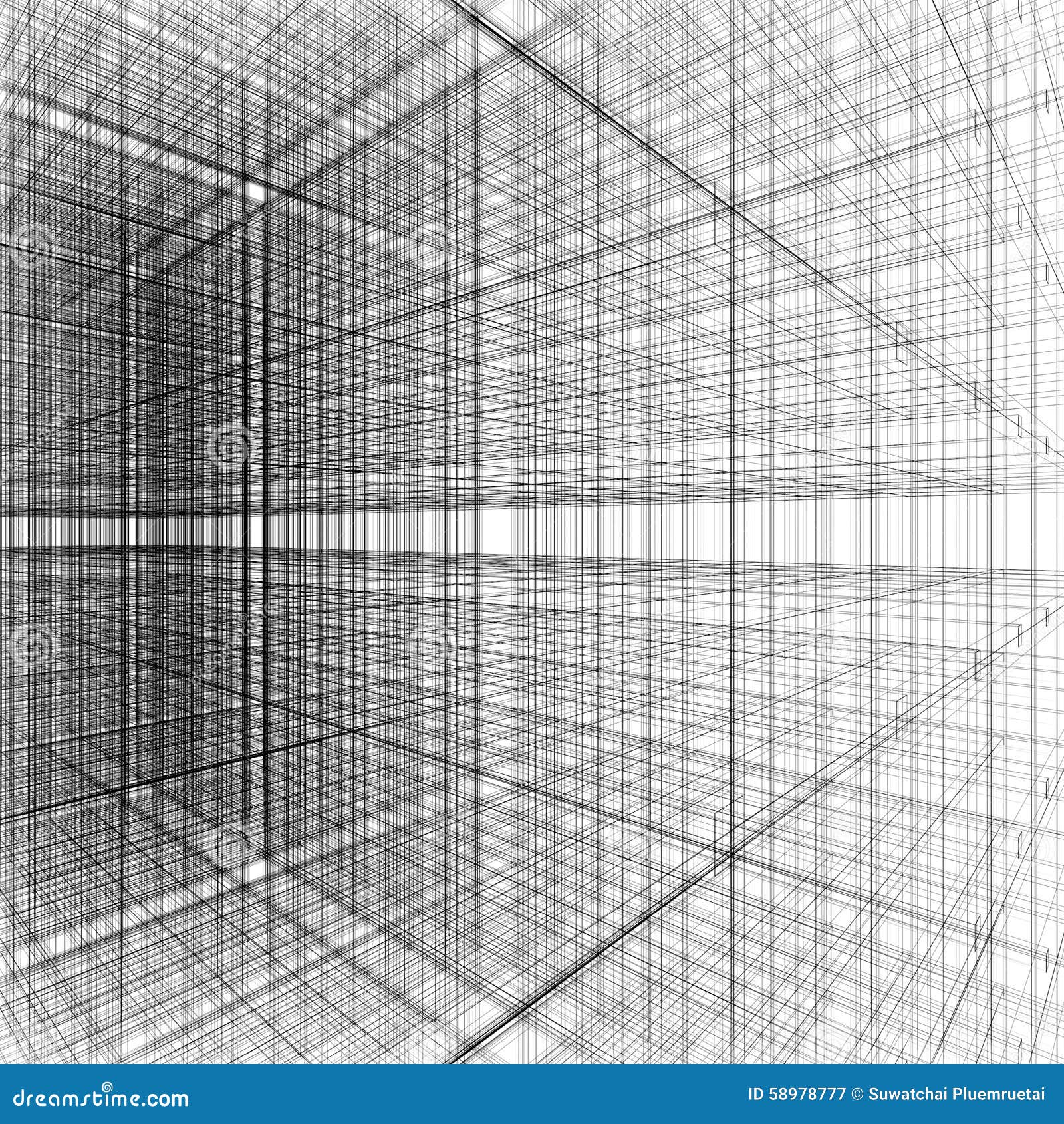 3d Abstract Of Grid Line Stock Illustration Illustration Of Concept