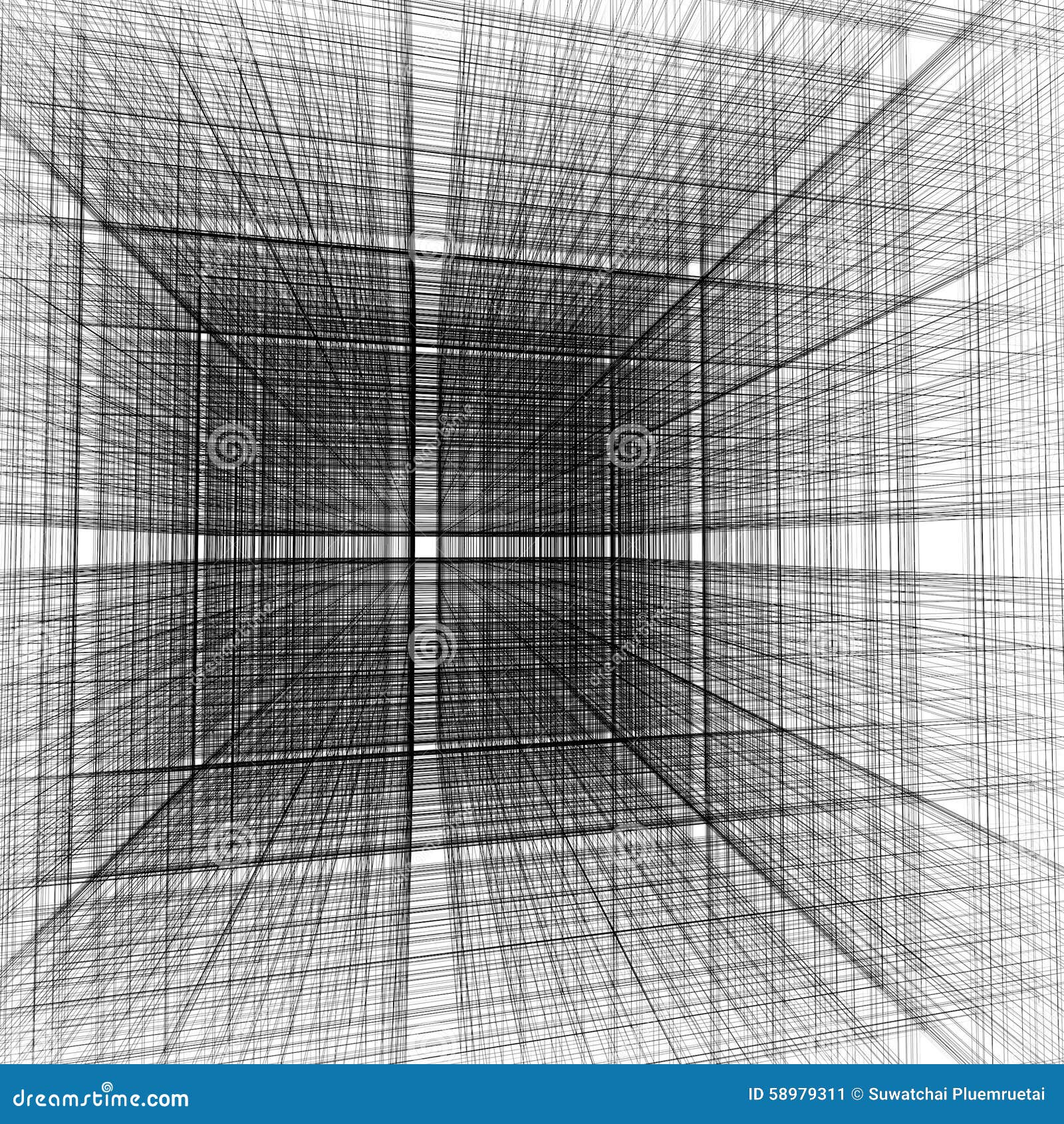 3d abstract of grid line stock illustration. Illustration of floor ...