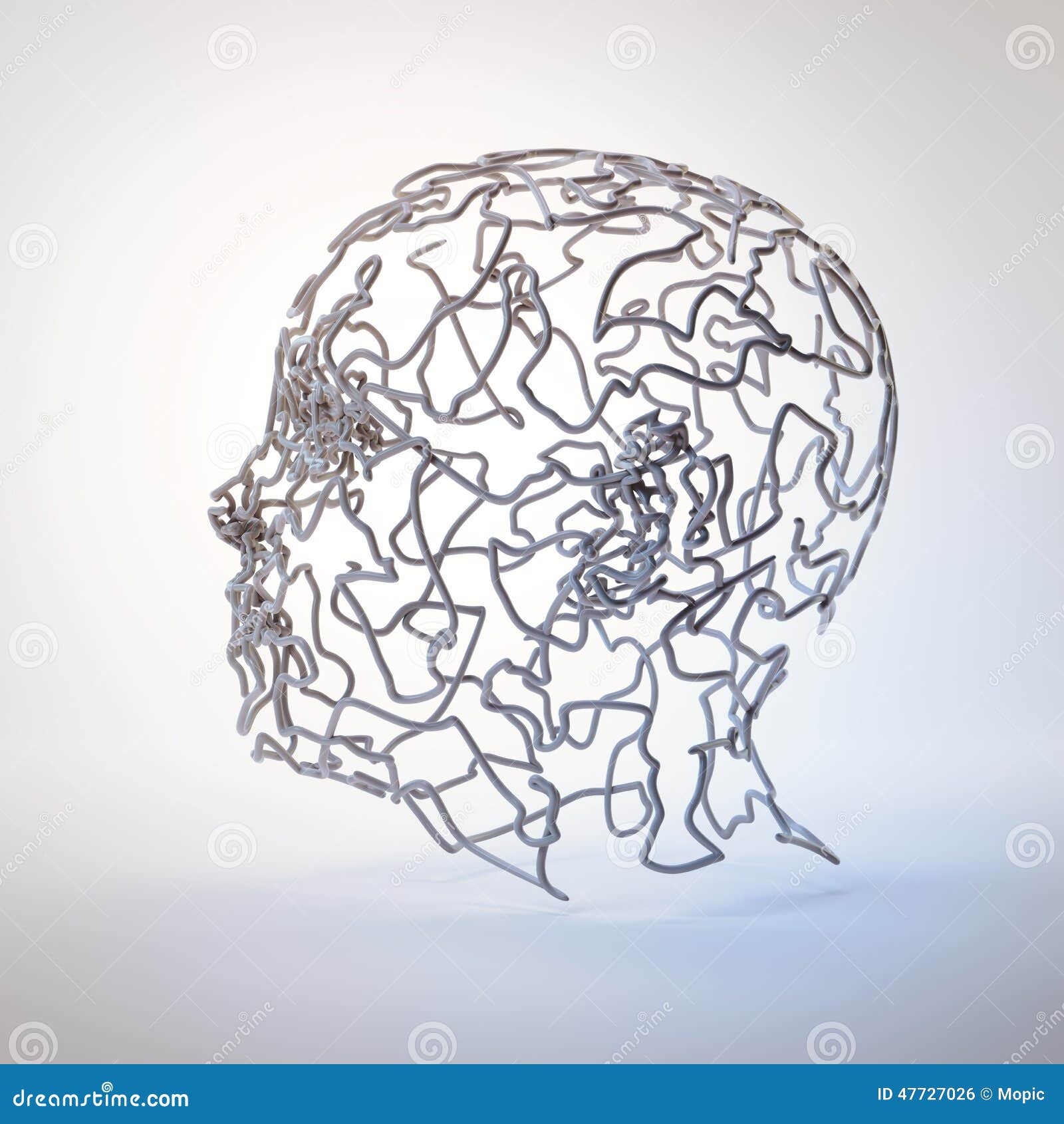3D abstract head stock illustration. Illustration of knowledge - 47727026