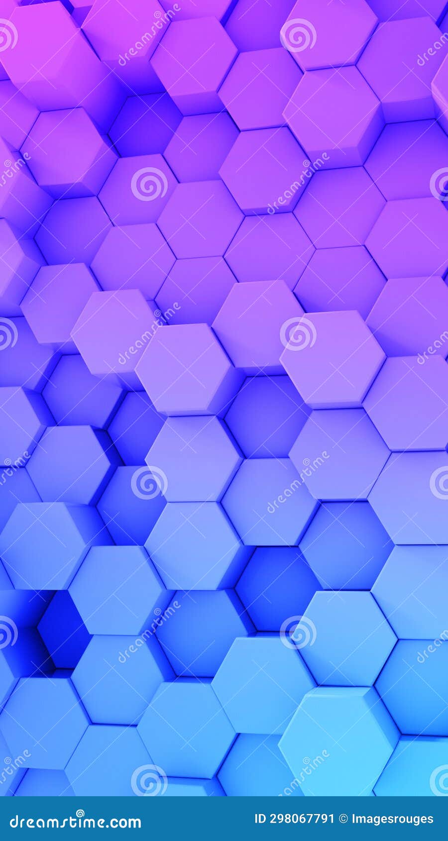 3d Abstract Hexagon Background with Ultraviolet Gradient Color Stock ...