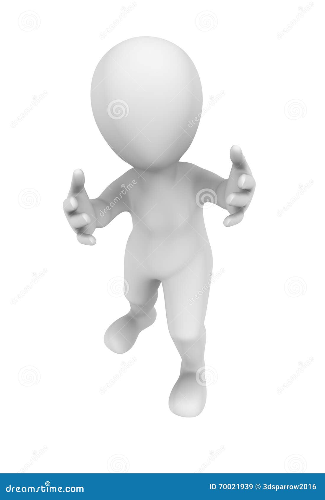 3d Abstract Human Asks for Help. Stock Illustration - Illustration of ...