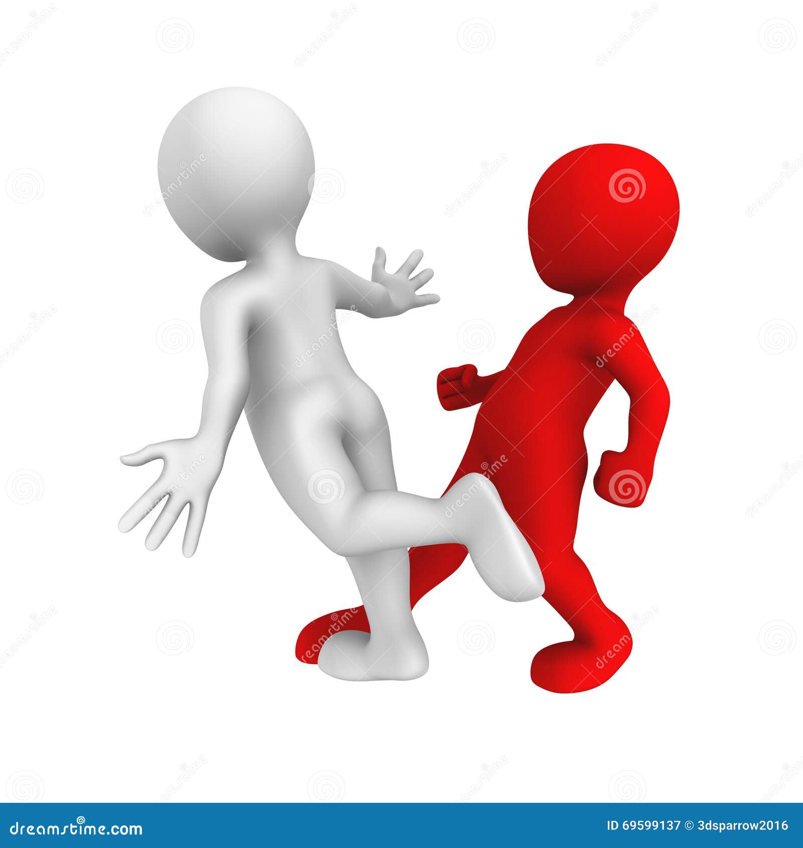 3d Abstract Human. Trip and Fall Down. Stock Illustration ...