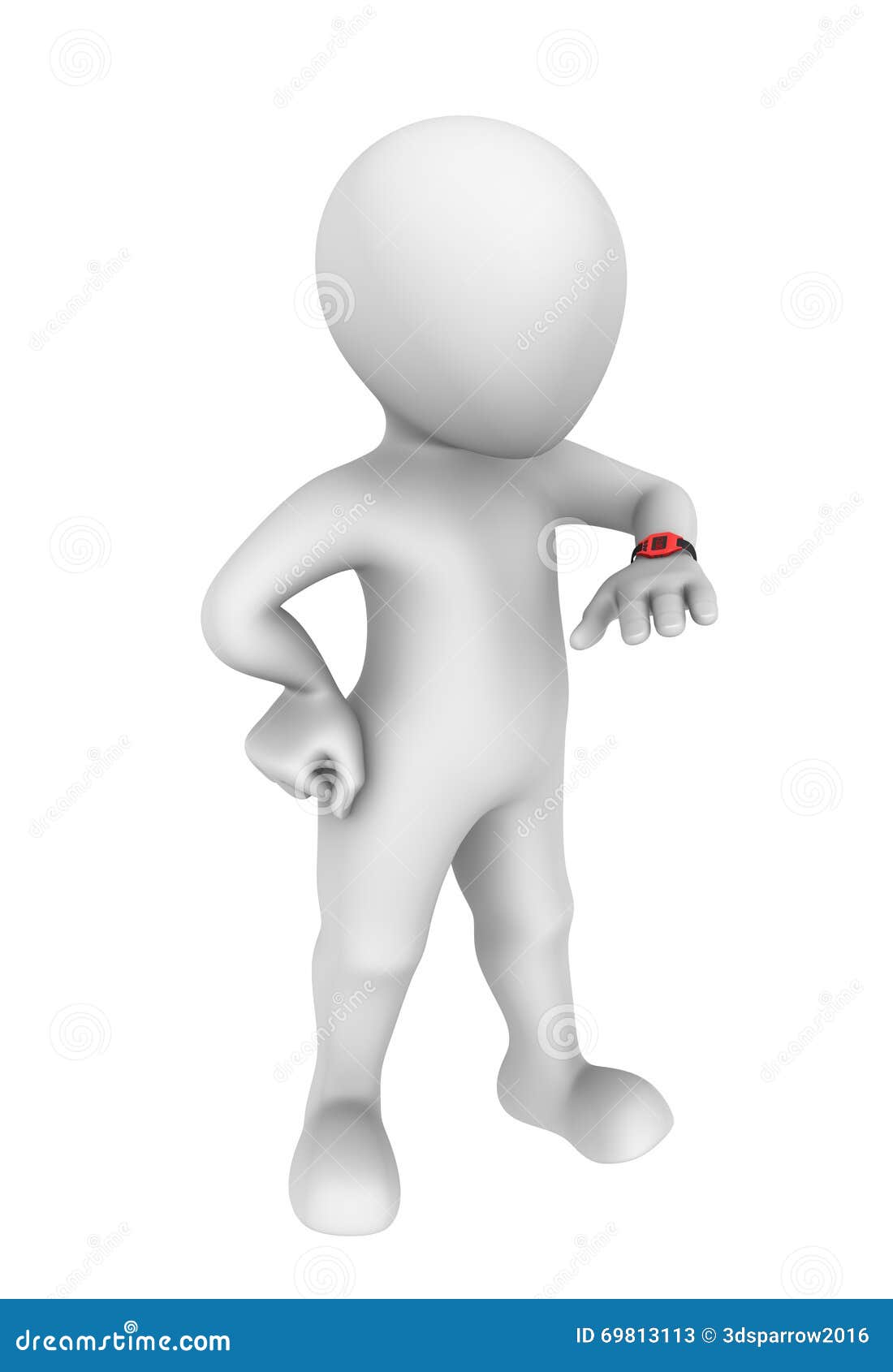 3d Abstract Human and Watch. Stock Illustration - Illustration of ...