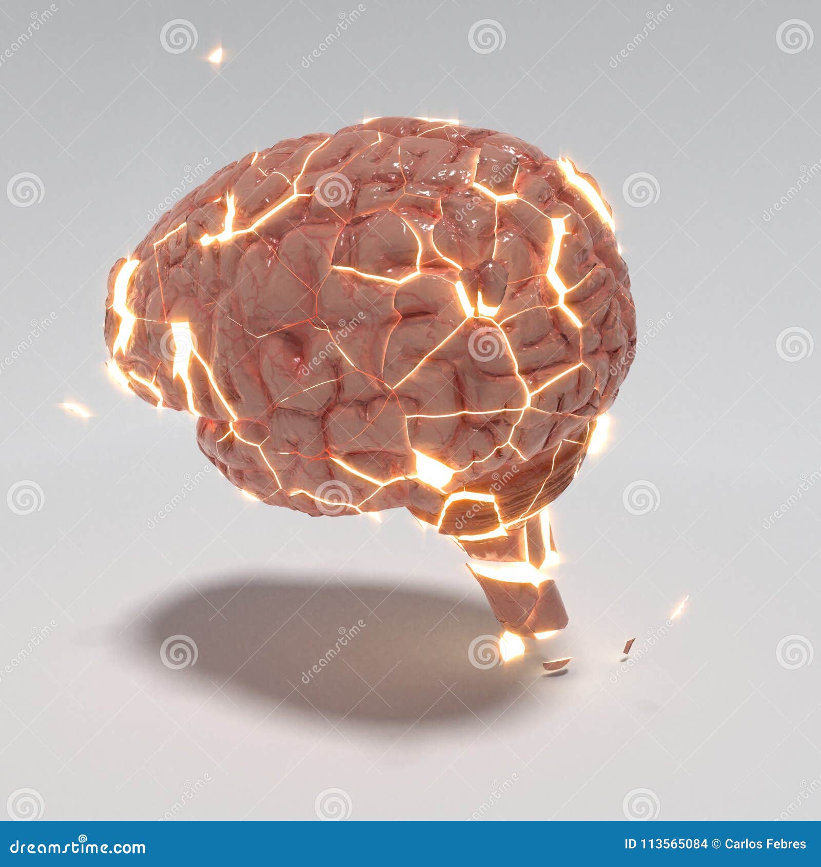 Abstract Explotion of a Brain, 3d Illustration Stock Illustration ...