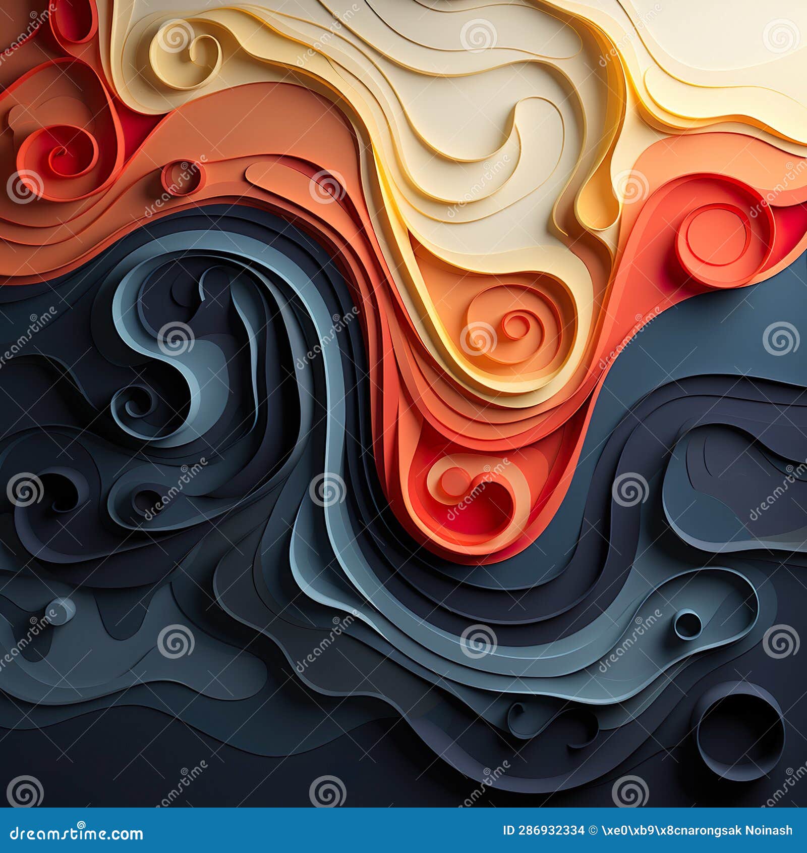 2D Abstract Layered Background with Paper Cut Shapes. Generative AI ...