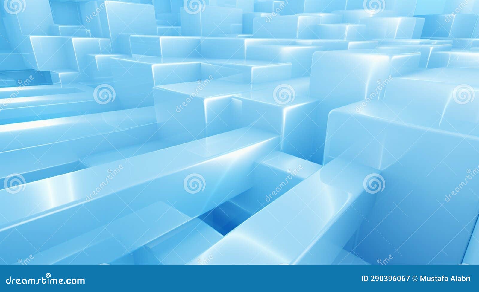 3D Abstract Light Blue Background Stock Illustration - Illustration of ...