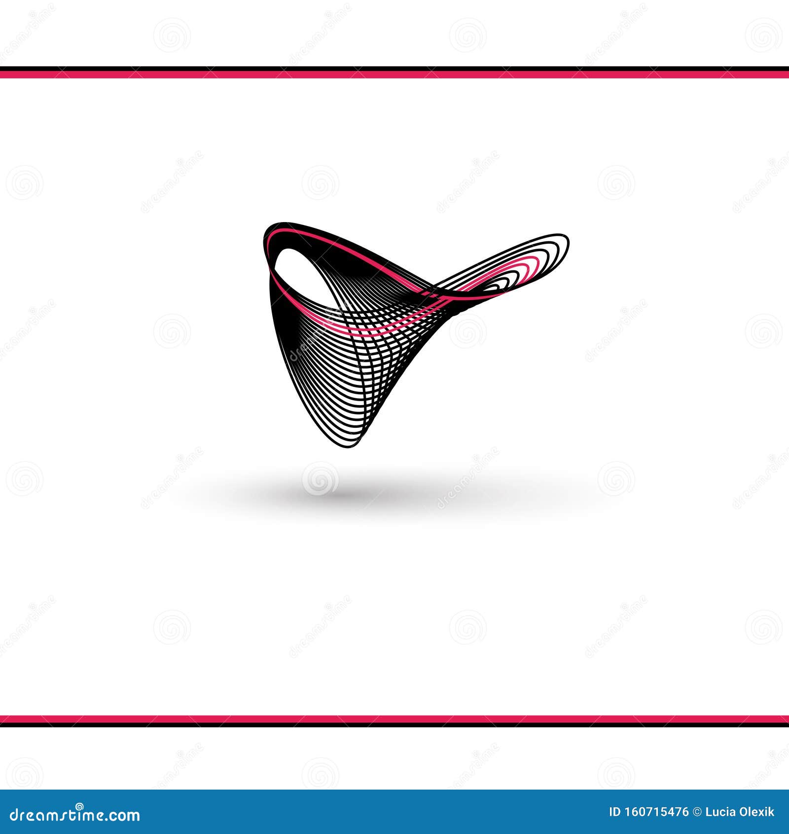 3D Abstract Linear Wavy Logo. Vector Logo Design Template Stock ...