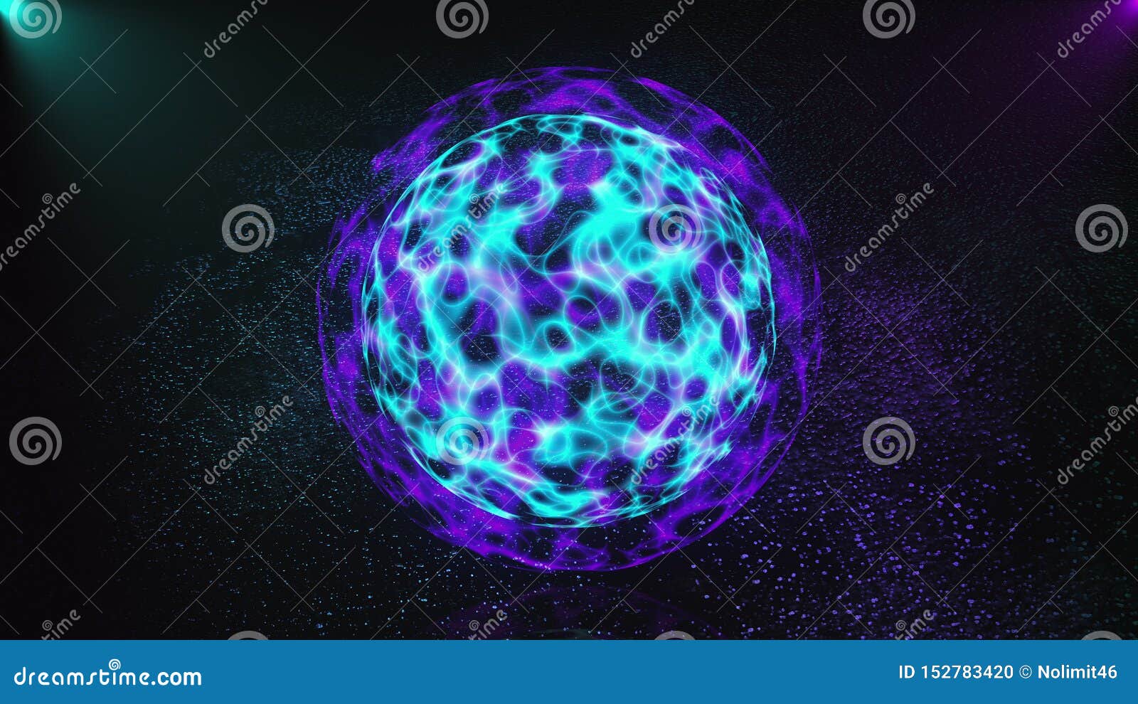 3d Abstract Magic Sphere is in Dark Space, 3d Render Computer Generated ...