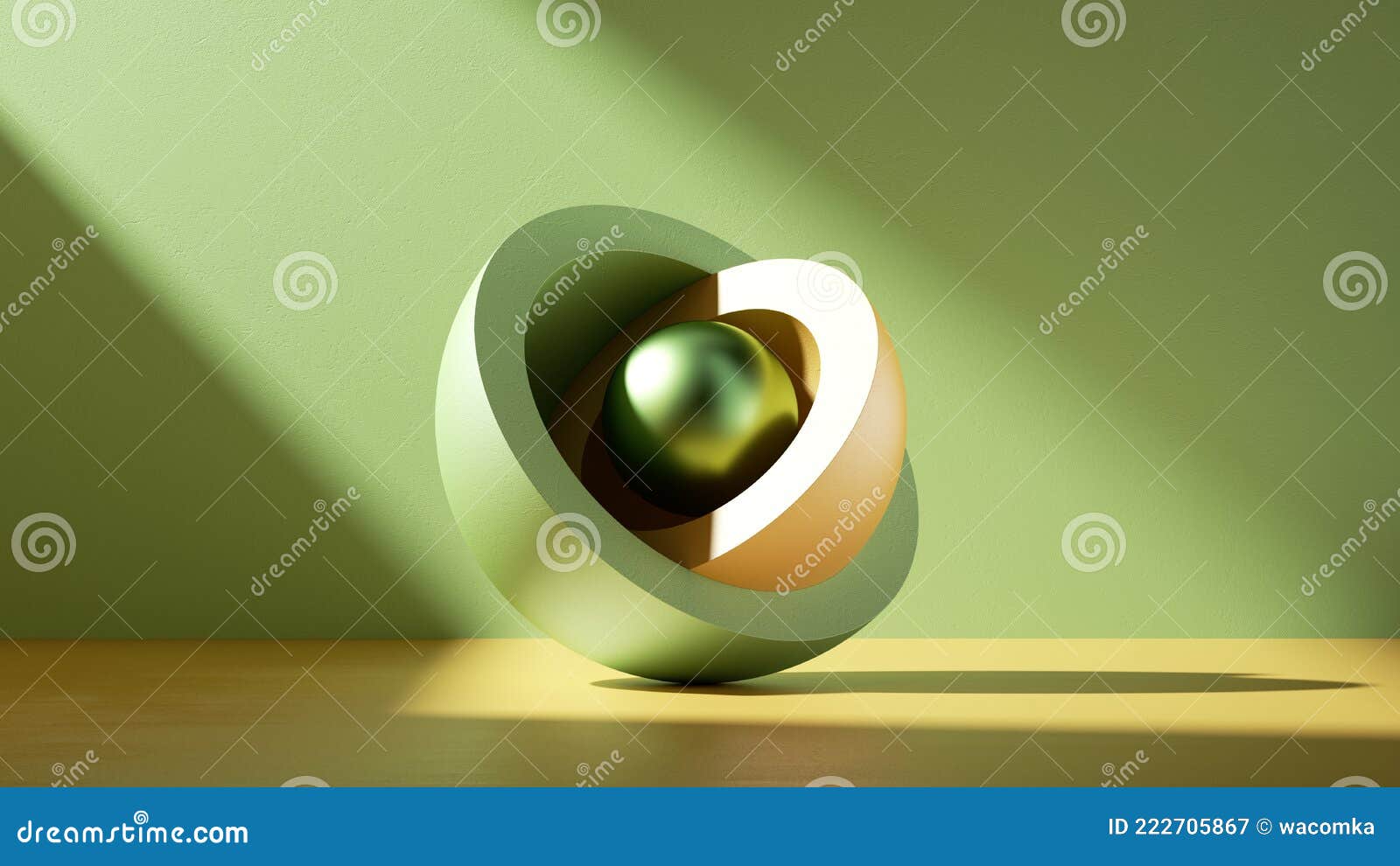 3d Abstract Minimal Modern Background, Metallic Core Ball Hidden Inside ...
