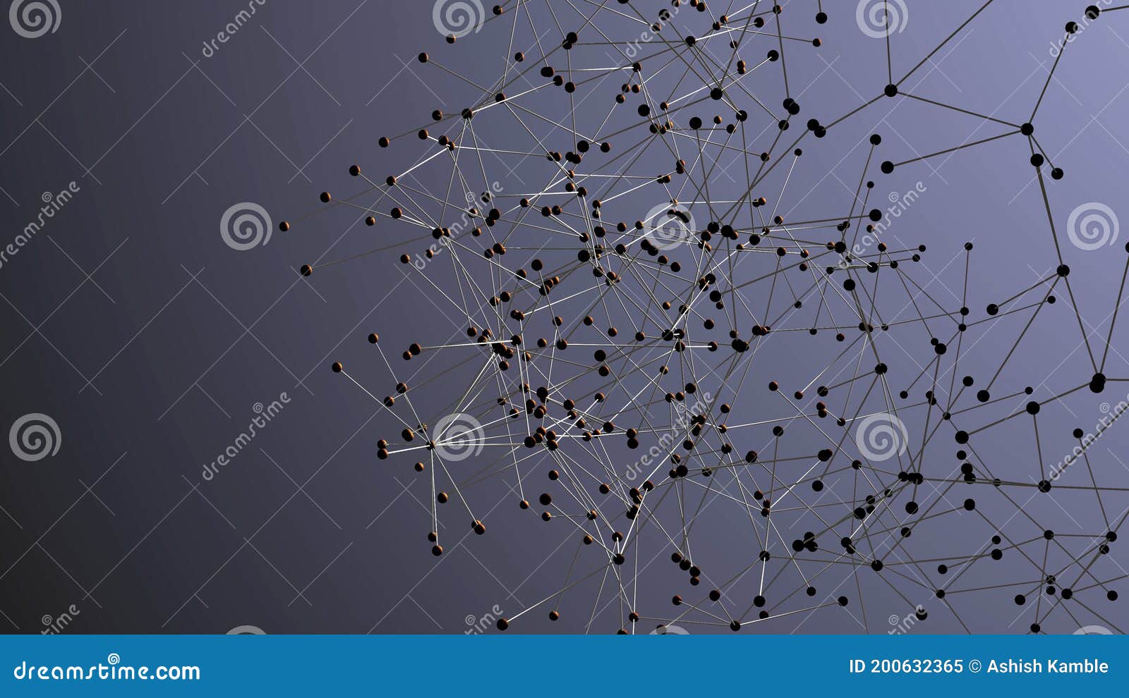 3D Abstract of Molecular Structure or Particles, Slow Motion 3D ...