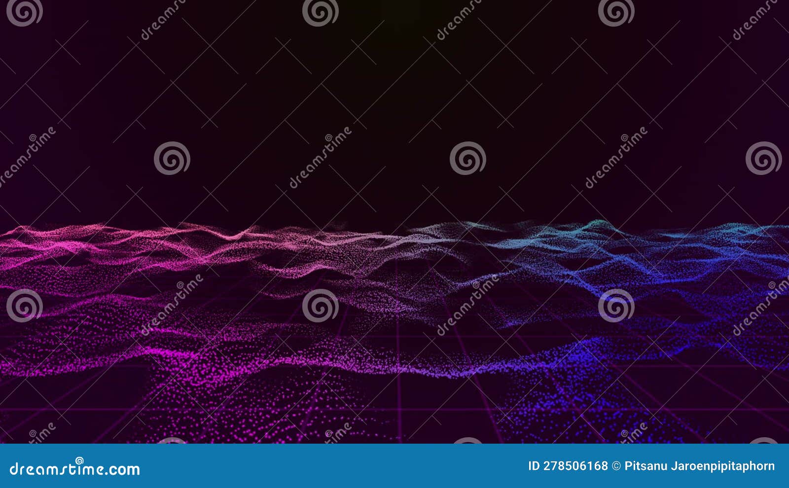 3d Abstract Multicolored Light Particles Water Ripple Style on a Black ...