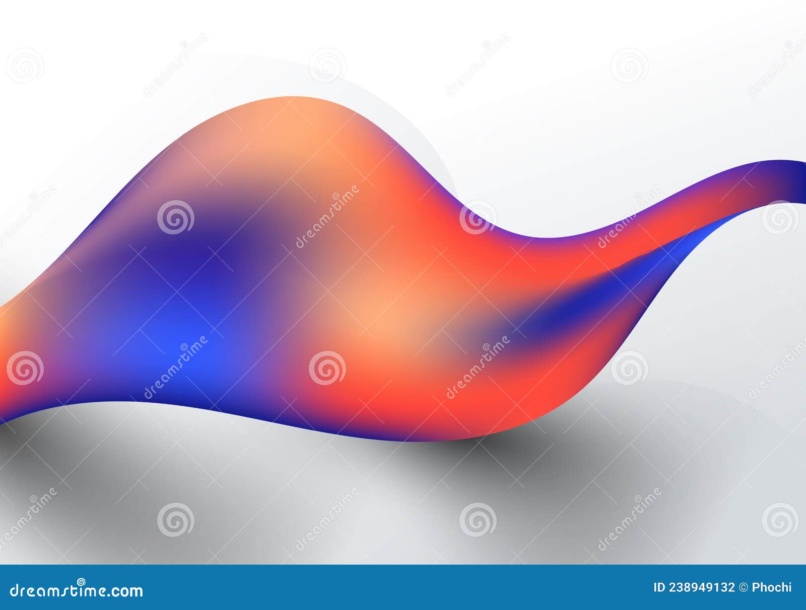 3D Abstract Neon Color Dynamic Fluid Wave on White Background Stock ...
