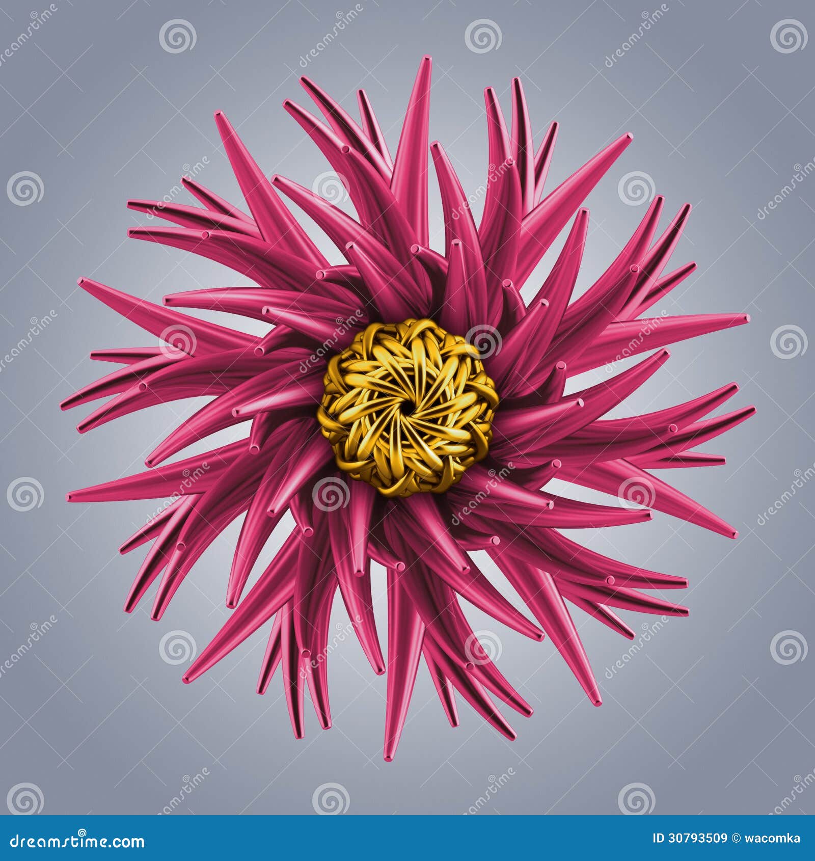 3d Abstract Organic Flower Snowflake Star Shape Stock Illustration ...