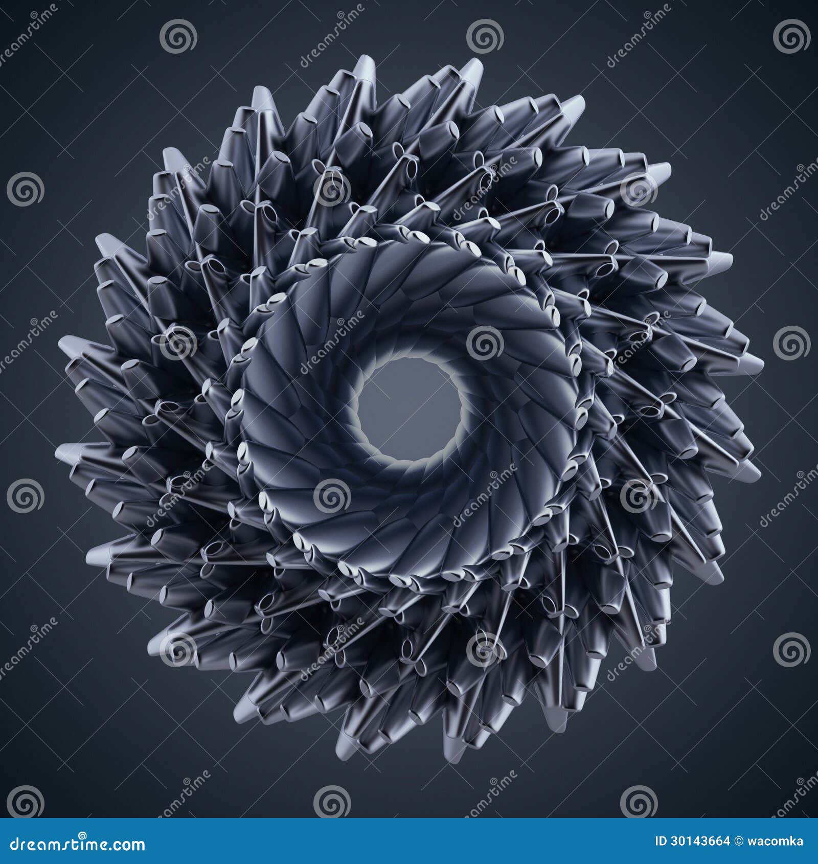 3d Abstract Organic Star Gear Wheel Shape Stock Illustration ...