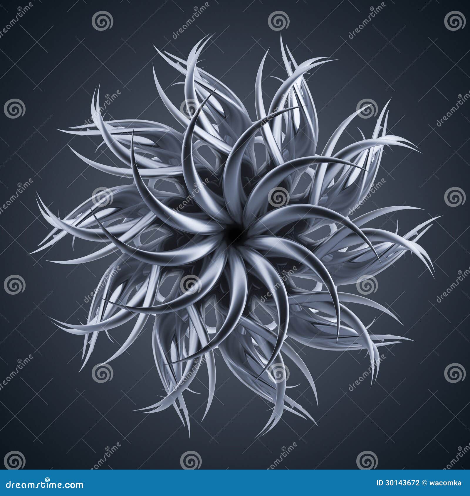 3d Abstract Alien Organic Flower Star Shape Stock Illustration ...