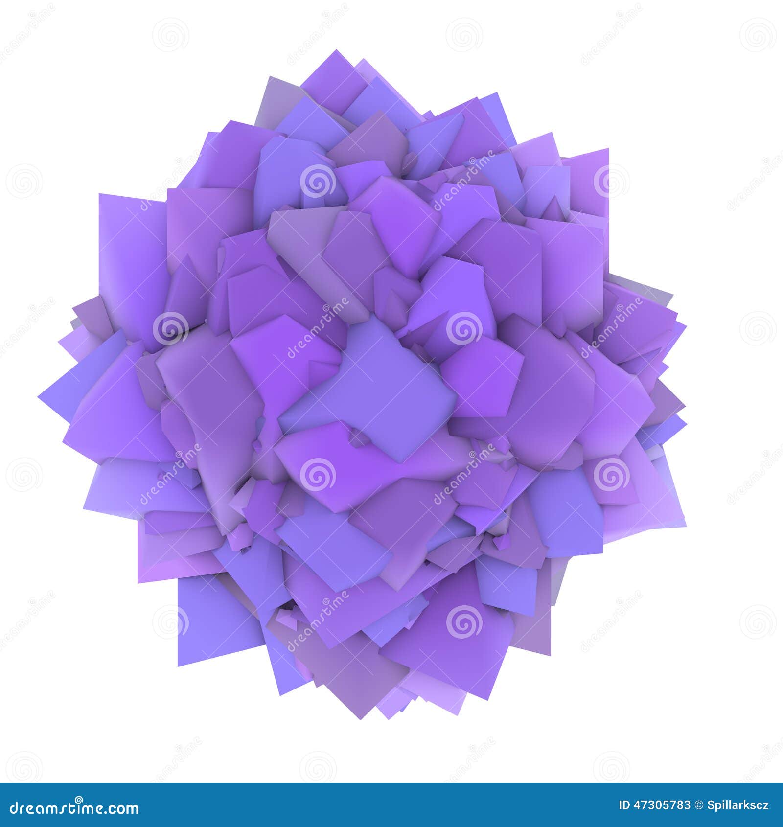 3d Abstract Purple Lavender Shape on White Stock Illustration ...