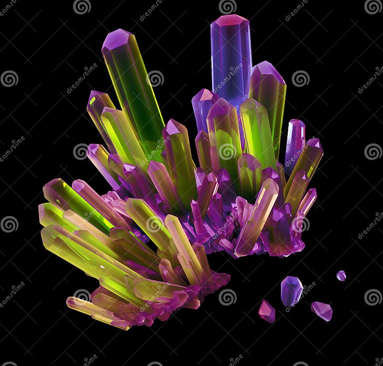 3d Abstract Rainbow Crystal, Gem Shape, Crystallized Stock Illustration ...