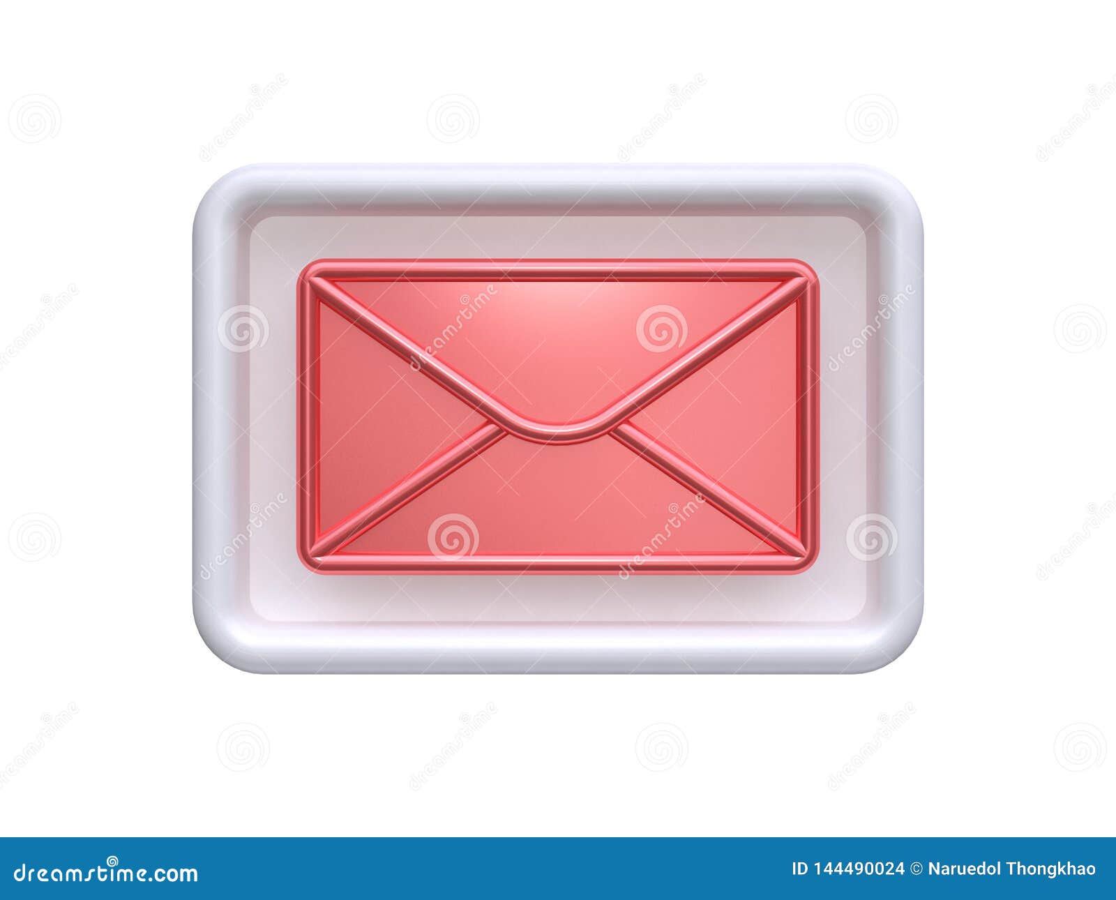 3d Abstract Red Mail-post Icon Reflection 3d Render Post Communication ...