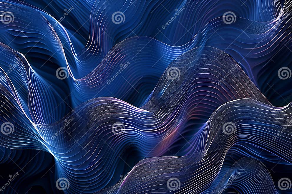 Abstract Blue Wave Pattern stock illustration. Illustration of style ...