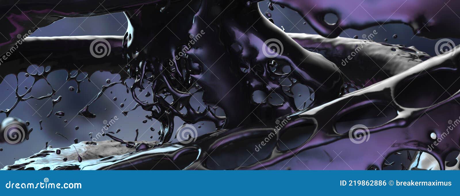 3d Render Illustration of Ink Black Spills Stock Illustration ...