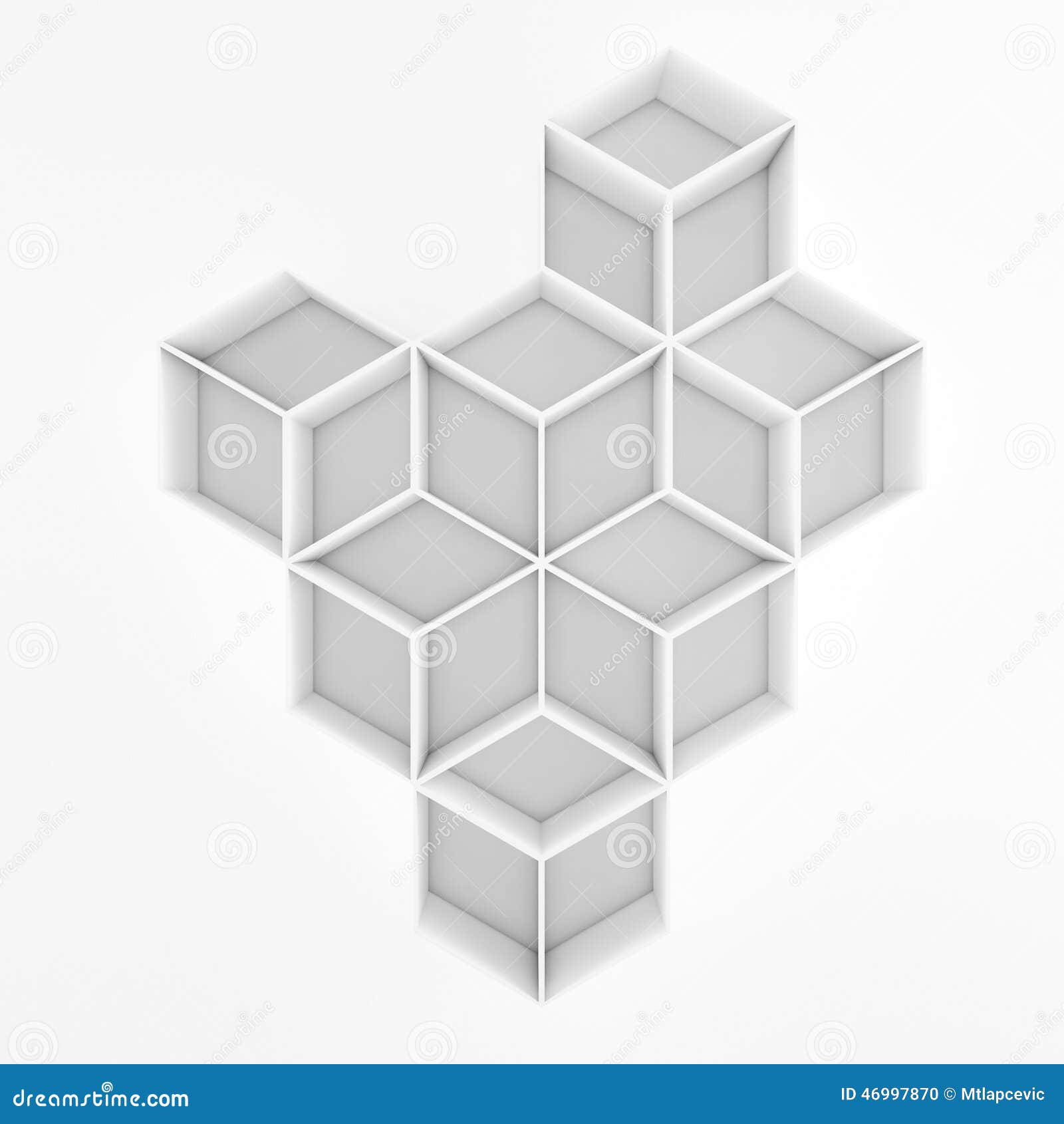 3d Abstract Rhombus Composition Isolated on White Background Stock ...