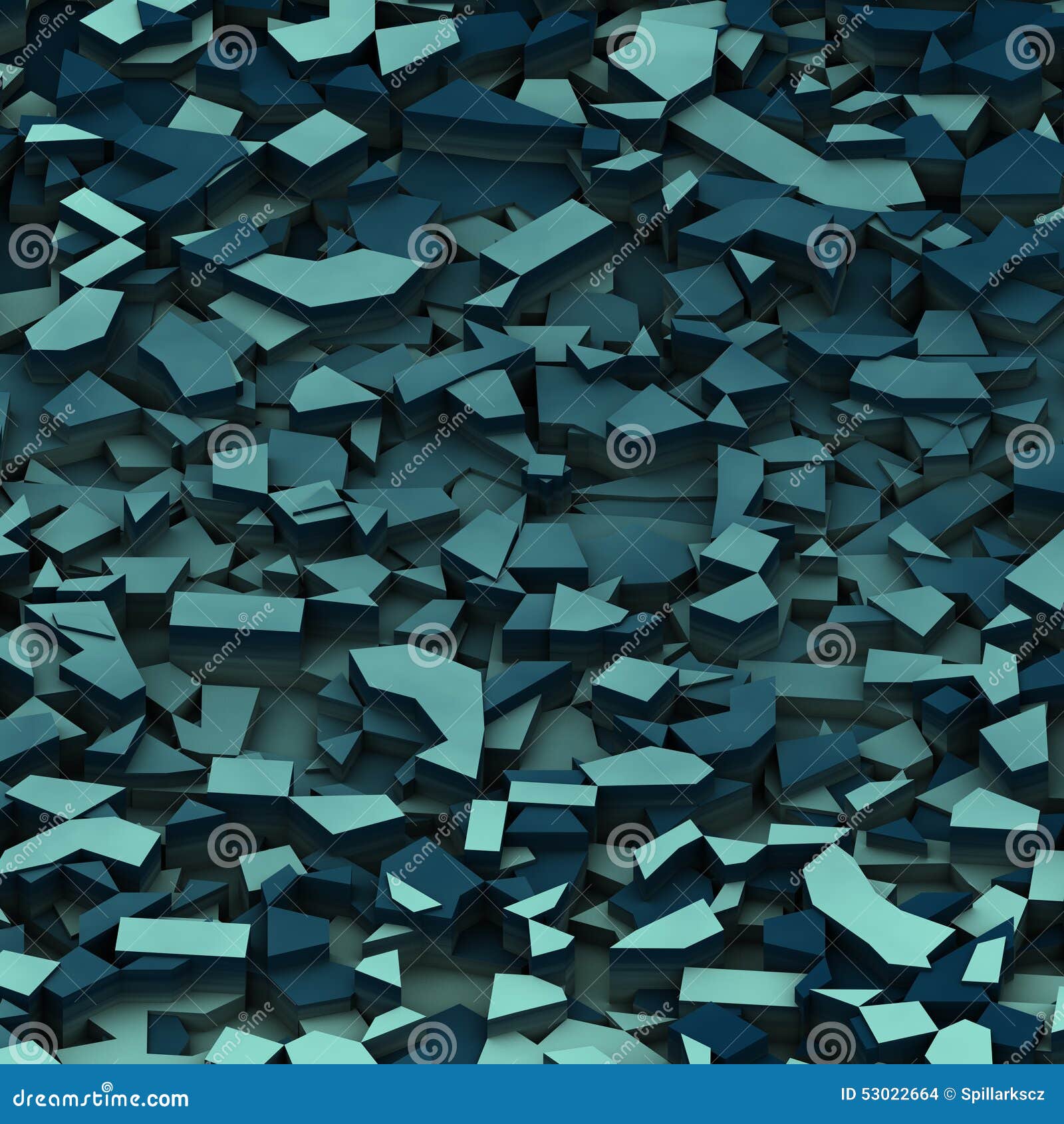 3d Abstract Shape Combination in Blue Stock Illustration - Illustration ...