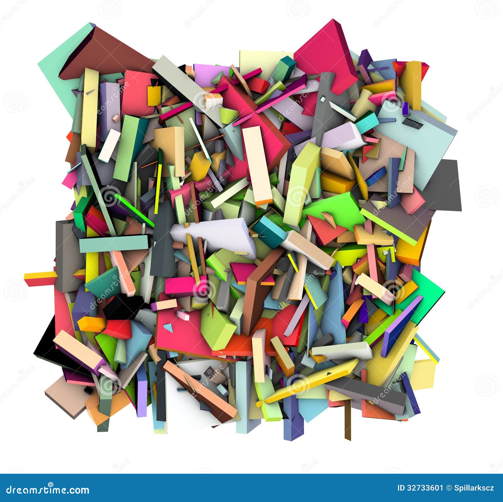 3d Abstract Shape Fragmented in Rainbow Color Backdrop Stock ...