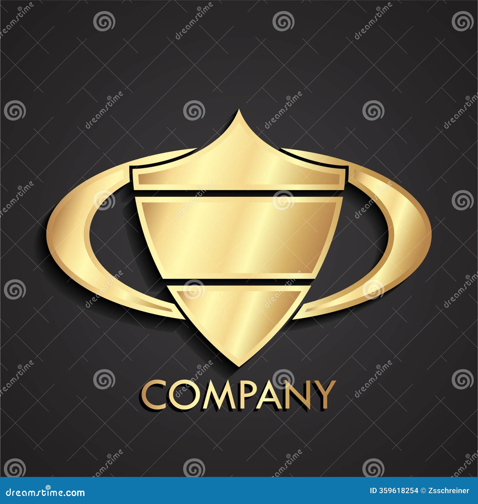 3d Abstract Shield Shape Logo Stock Illustration - Illustration of ...