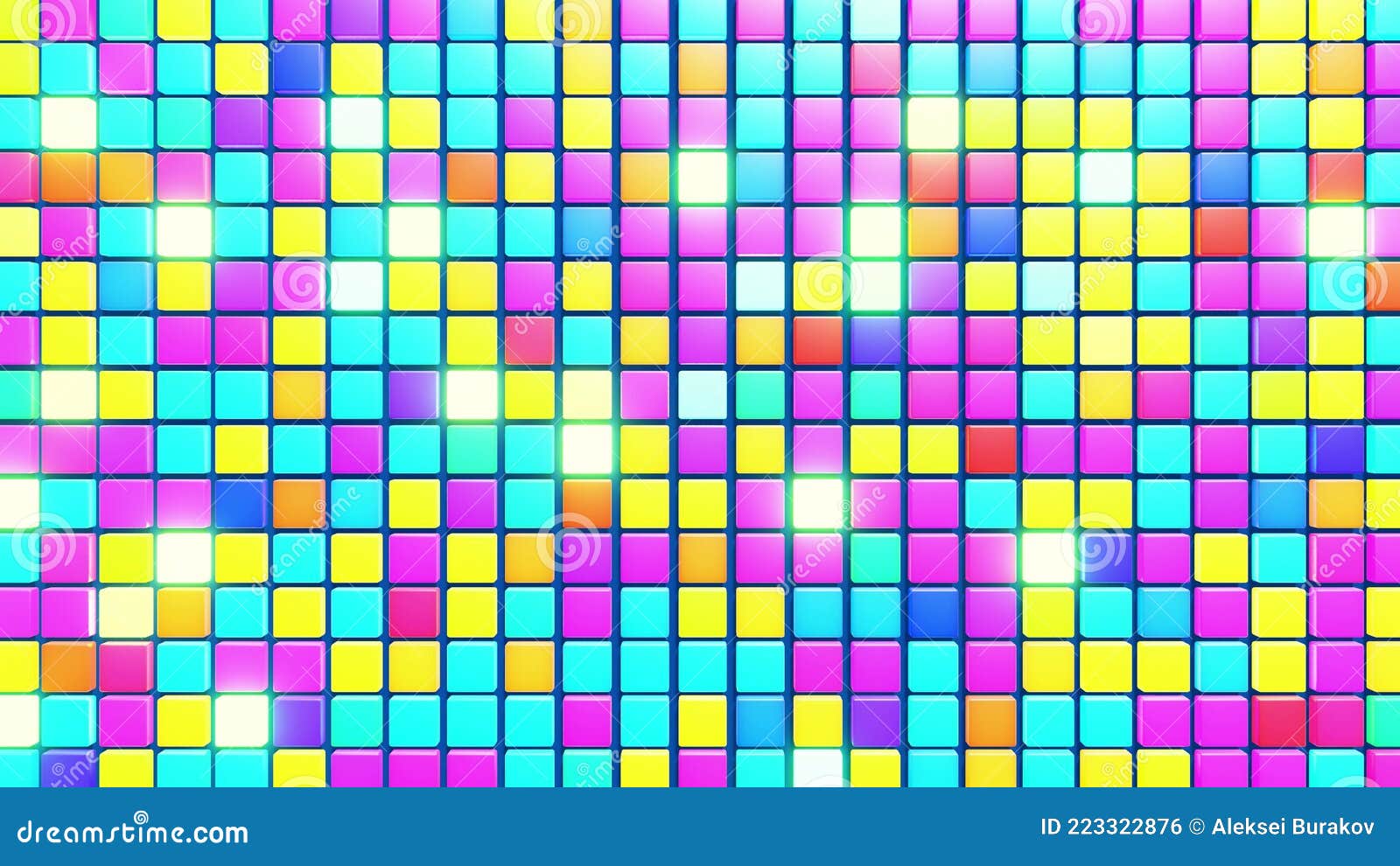 3d Abstract Simple Geometric Background with Multicolor Cubes. Random ...