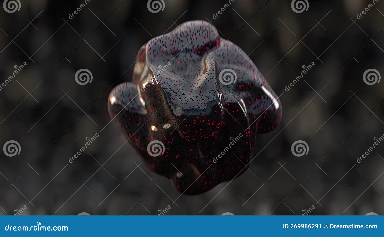 3D Abstract Smooth Glossy Black Liquid Shape. Transforming Ball with ...