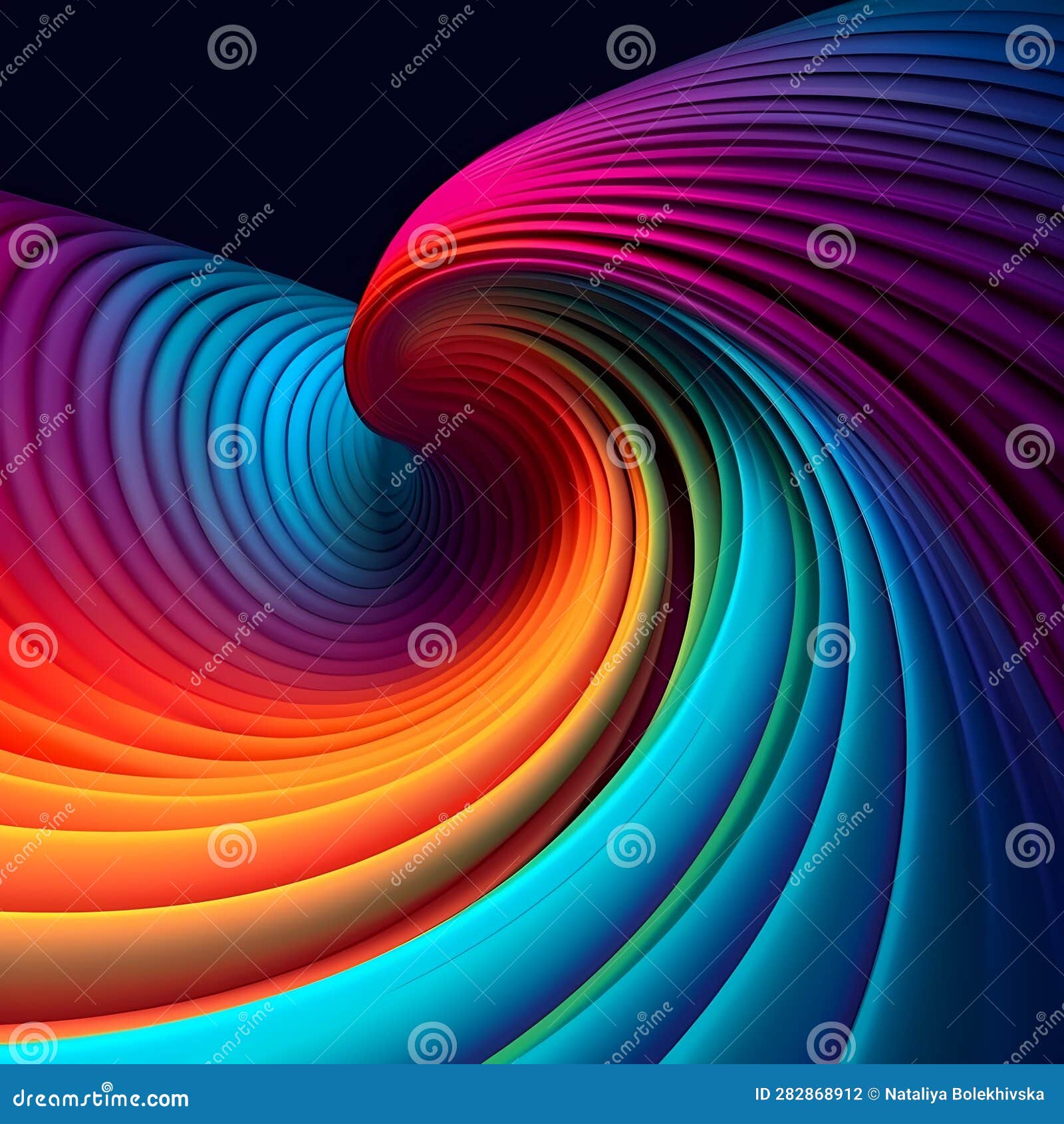 3d Abstract Smooth Gradient Rainbow Vortex Wave Background. Generative ...
