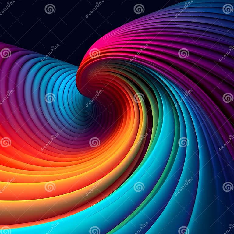 3d Abstract Smooth Gradient Rainbow Vortex Wave Background. Generative ...