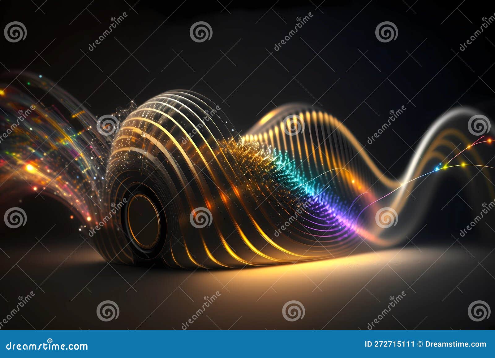 3D Abstract Sound Wave Visual Background. Dynamic Motion Soundwaves ...