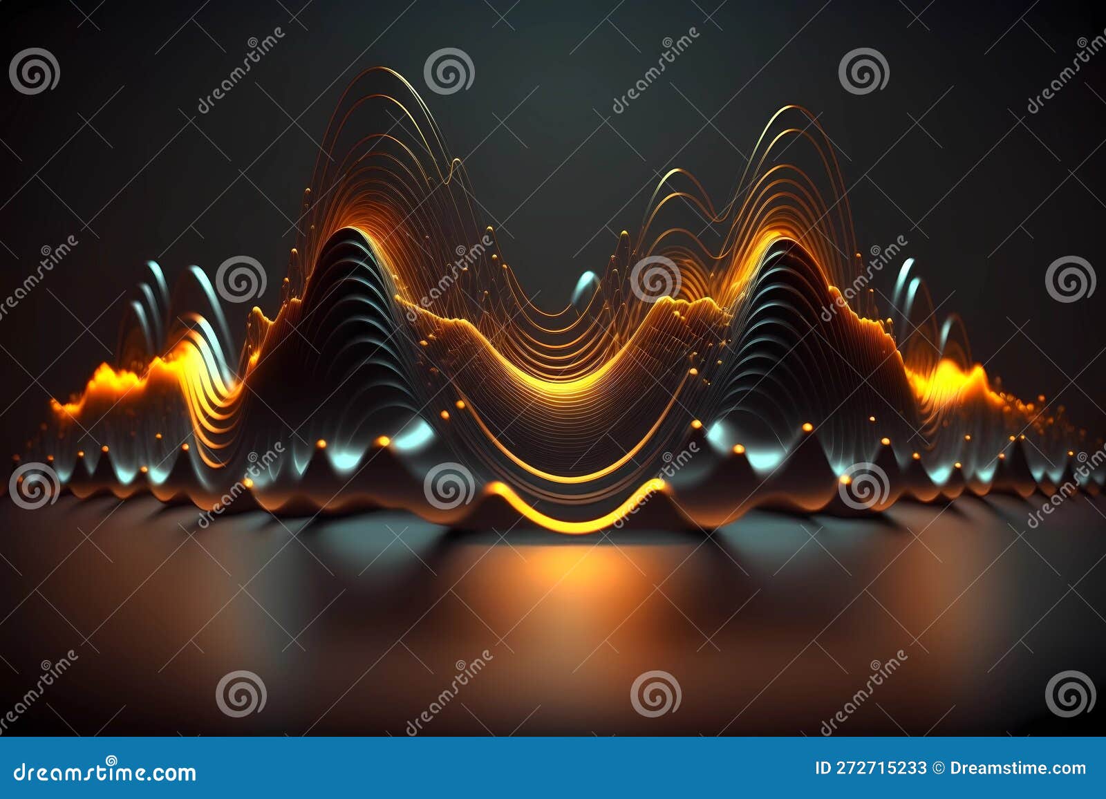 3D Abstract Sound Wave Visual Background. Dynamic Motion Soundwaves ...