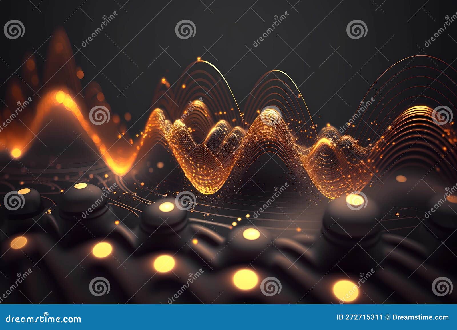 3D Abstract Sound Wave Visual Background. Dynamic Motion Soundwaves ...
