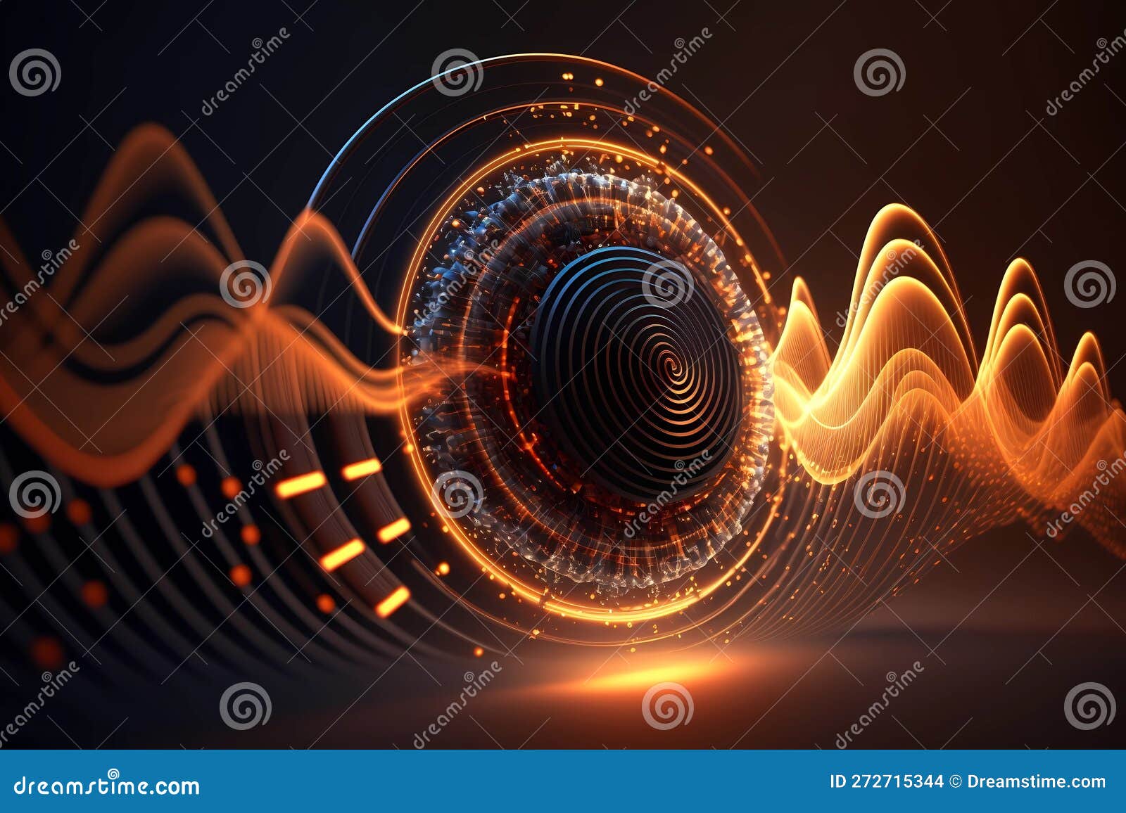 3D Abstract Sound Wave Visual Background. Dynamic Motion Soundwaves ...