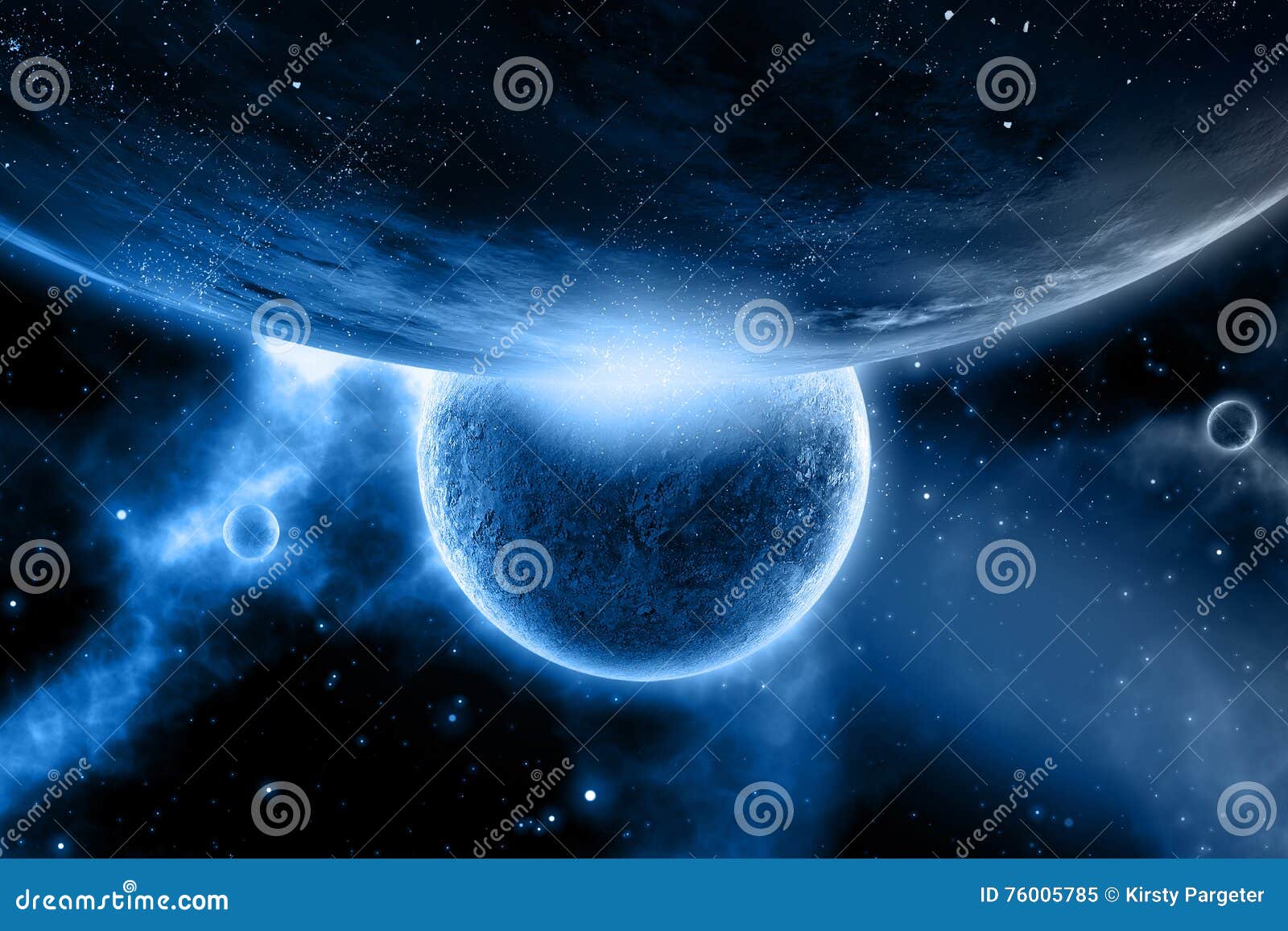 3D abstract space scene stock illustration. Illustration of surreal ...