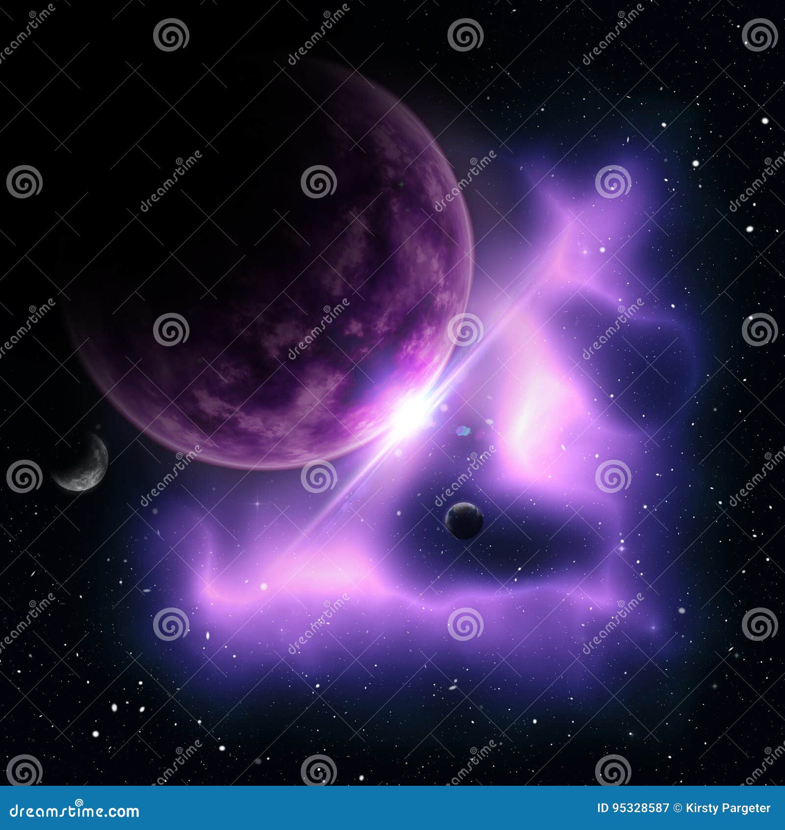 3D abstract space scene stock illustration. Illustration of science ...
